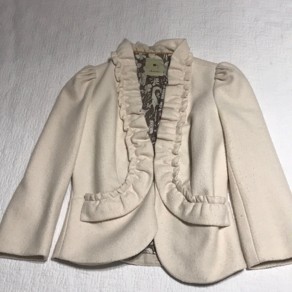 elevenses | Jackets & Coats | Elevenses Wool Cream Jacket | Poshmark